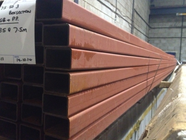 7.600mtr of 50mm x 75mm x 3mm Shot Blasted and Painted Steel box ...
