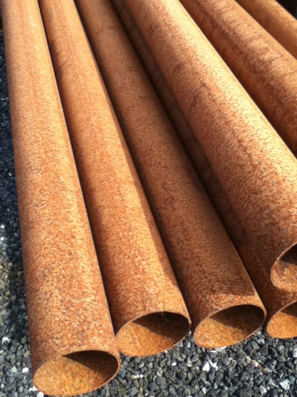 9.500mtr Lengths of 88.9mm x 3.2mm Unused Stock Rusty Steel Tube - chs ...
