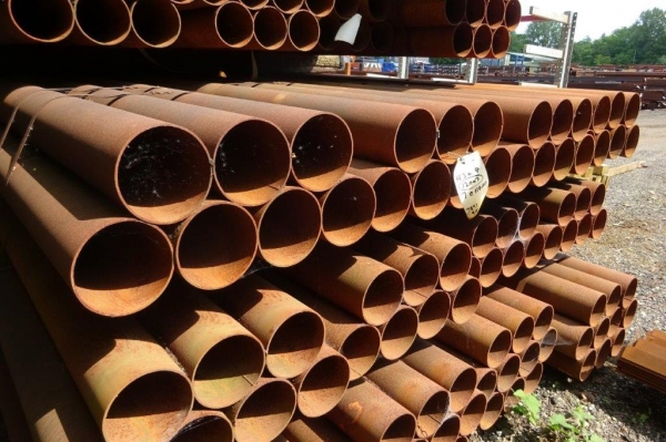11.400 Mtrs Lengths of 168.3mm x 4mm Unused Stock Rusty Steel Tube ...