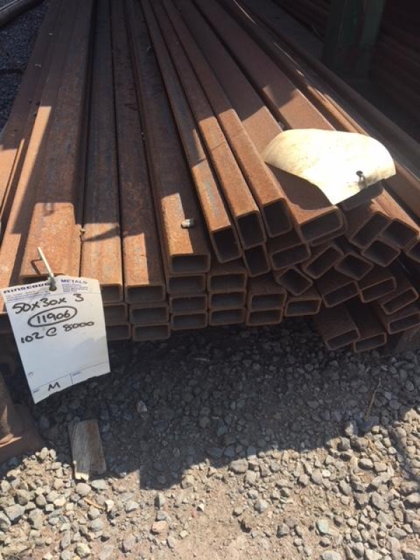 8.000 Mtr of 50 mm x 30 mm x 3 mm Steel Box Section ( Unused Stock ...