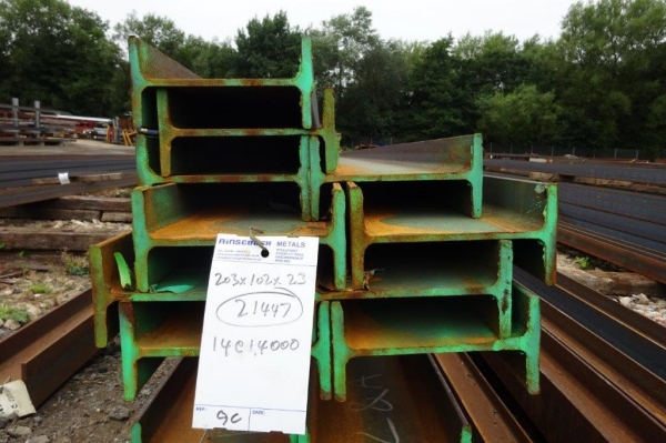 5 Mtrs 203 x 102 x 23 Universal Steel Beam RSJ From Ainscough Metals