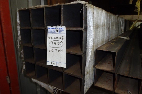 7.5 Mtrs 100 x 100 x 5 Mild Steel Box Section RHS From Ainscough Metals