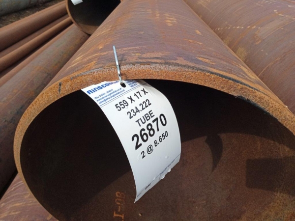 559 mm Dia x 17 mm Thickness x 8.650 Mtrs Long Steel Tubes / Steel ...