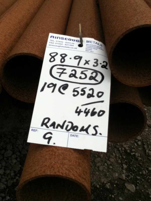 Random Lengths Steel Tube 4.460mtr to 5.520mtr Lengths of 88.9mm x 3 ...