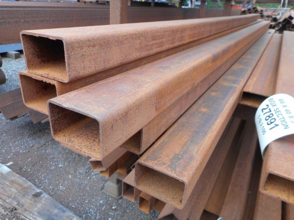 2.500 Mtr of 75 mm x 50 mm x 3 mm Steel Box Section ( Used Stock Rusty ...